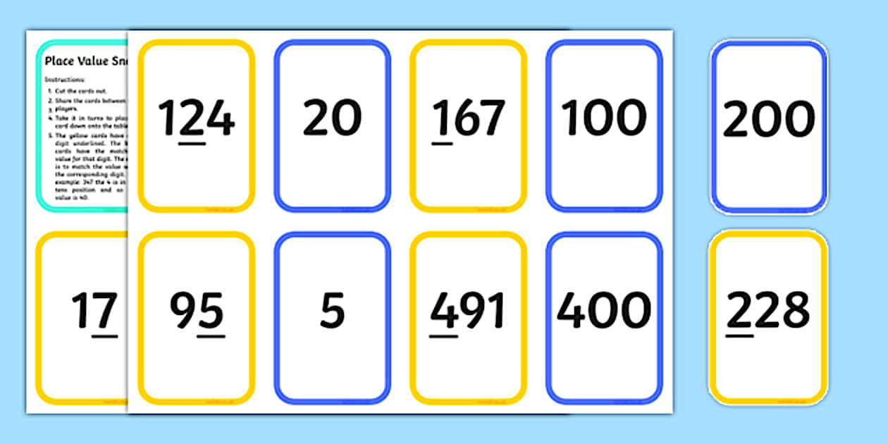 Black and White Place Value Snap Matching Cards - Twinkl