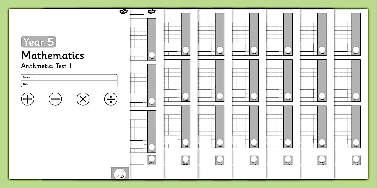 Year 5 Arithmetic Tests - Full Practice Papers - Twinkl