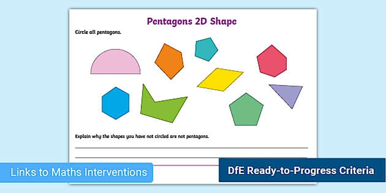 👉 Pentagons 2D Shape Activity Sheet (teacher made)