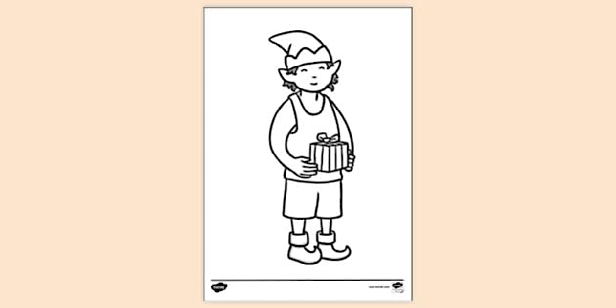 Elf Colouring Sheet | Colouring Sheets - Twinkl