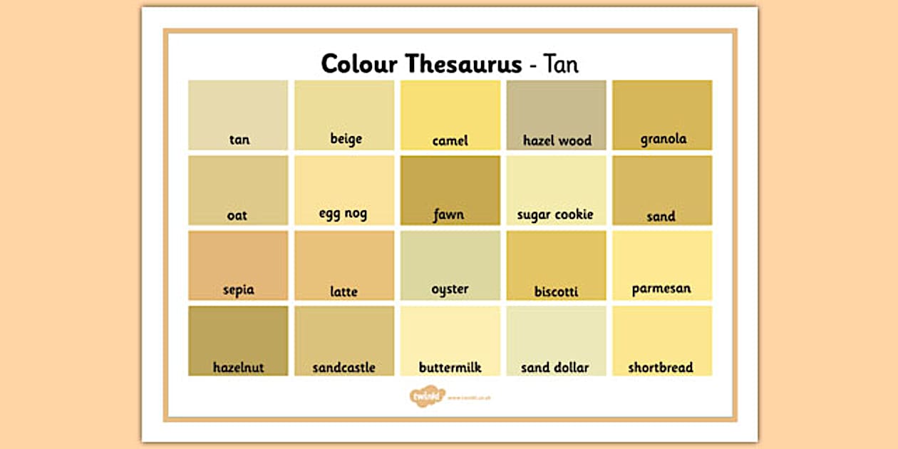 Colour Thesaurus Word Mat Tan