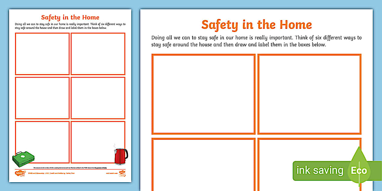 Staying Safe in the Home Activity Sheet - Twinkl