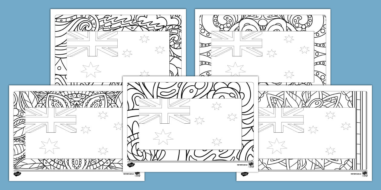 Australia Flag Mindfulness Colouring Sheets