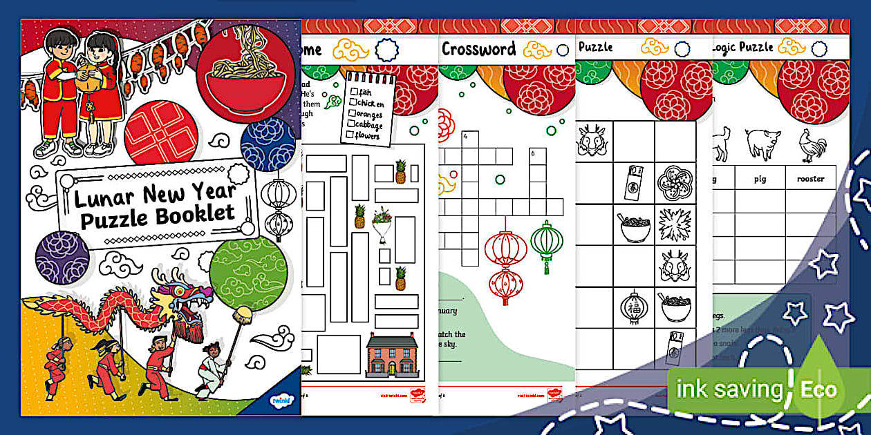 Lunar New Year Puzzle Booklet (Ages 5 - 7) - Twinkl