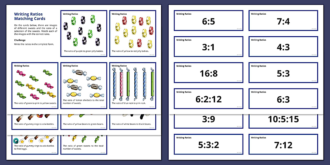 👉 Writing Ratios - Matching Cards - Twinkl