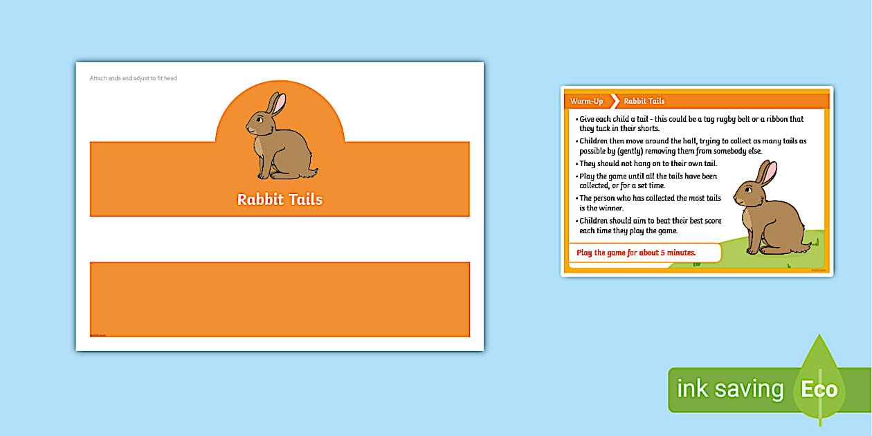 Foundation PE (Reception) Rabbit Tails Warm-Up Activity Card