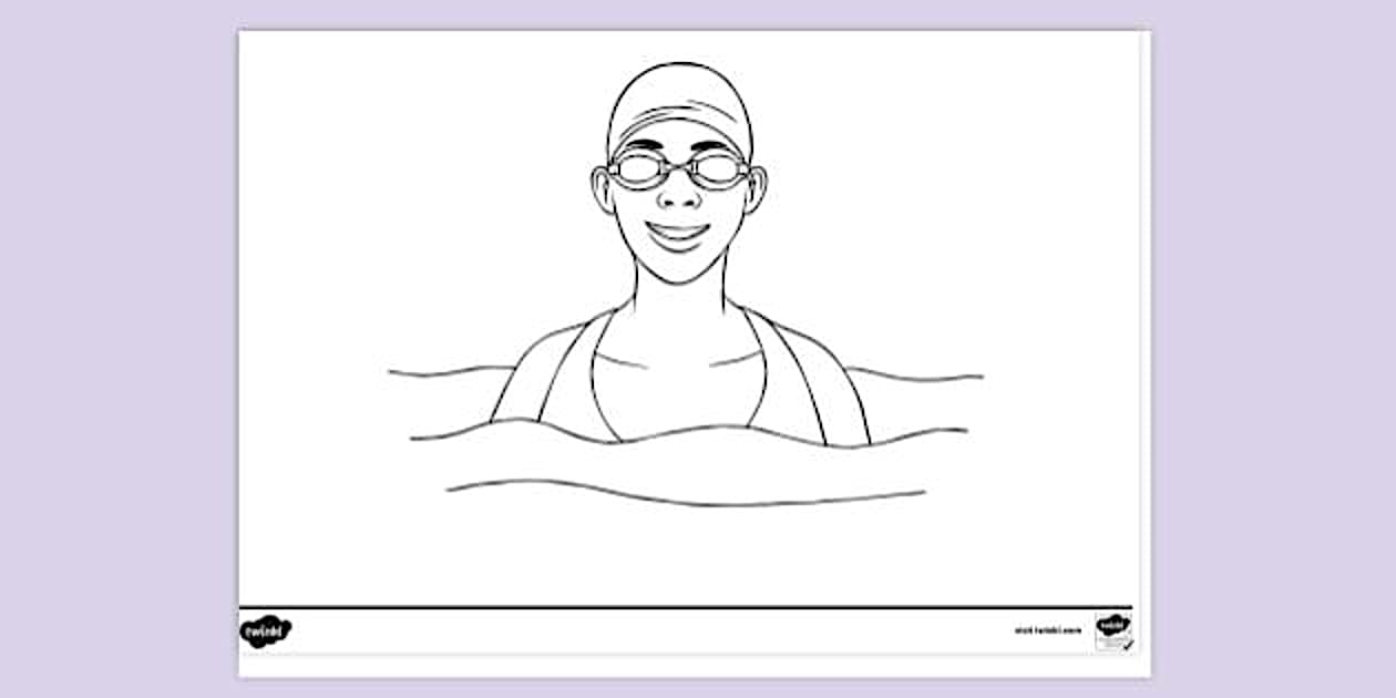 Confused Swimmer_Colouring Sheet (teacher made) - Twinkl