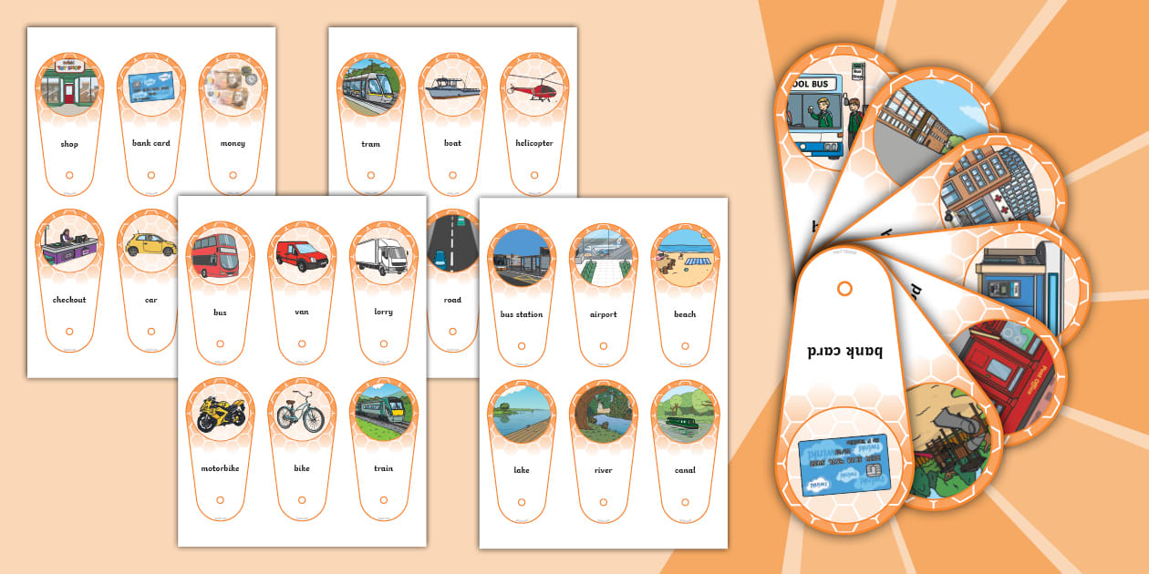 Out and About Word Fan for EAL Learners - Twinkl