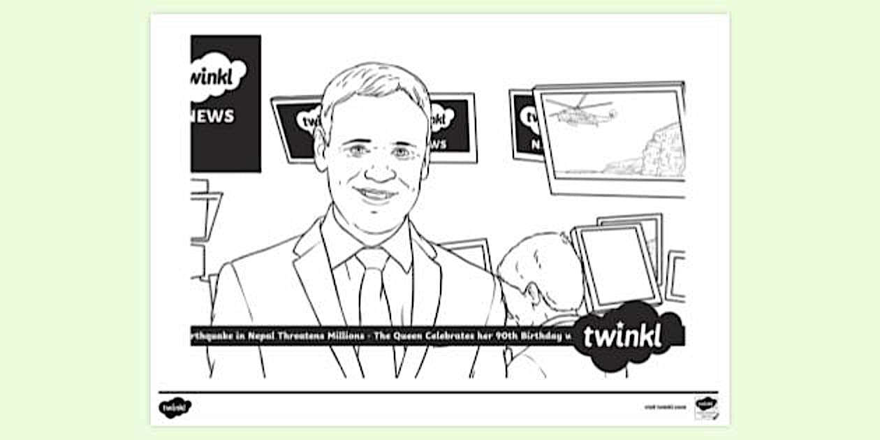 News Reporter Colouring | Colouring Sheet (teacher made)