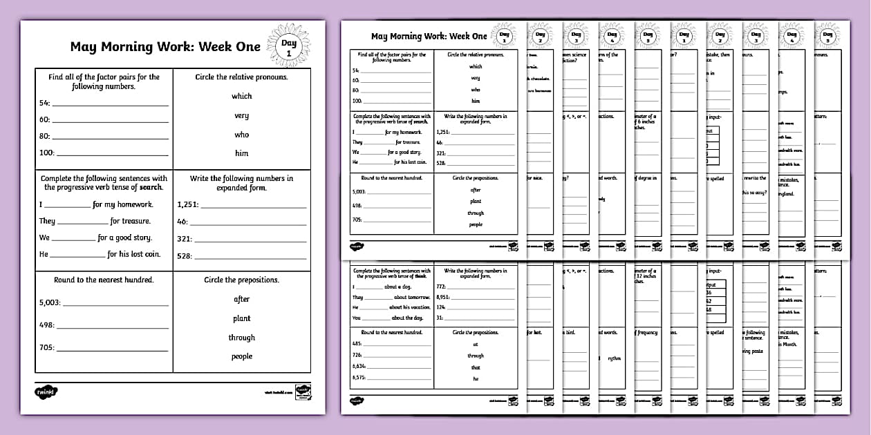 Fourth Grade May Morning Work Bundle (Teacher-Made) - Twinkl