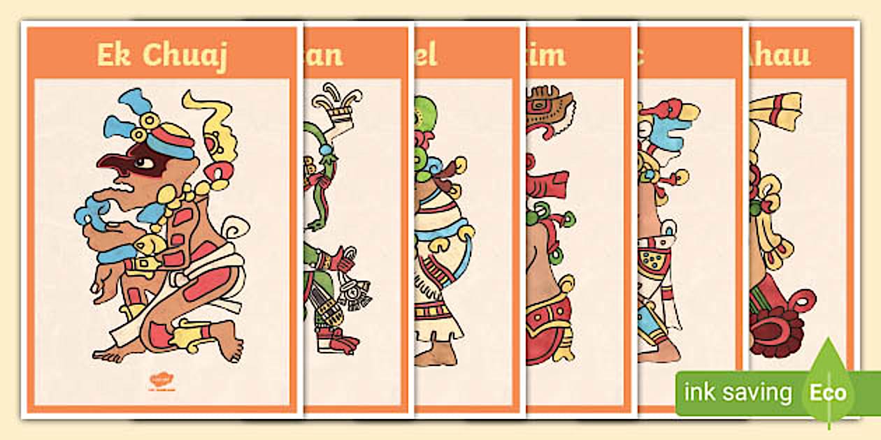 Maya Gods Display Posters - History (teacher made) - Twinkl