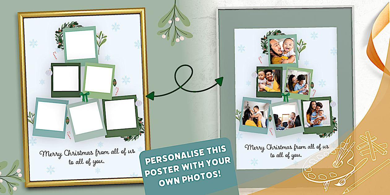 Personalised Christmas Tree Editable Photo Poster