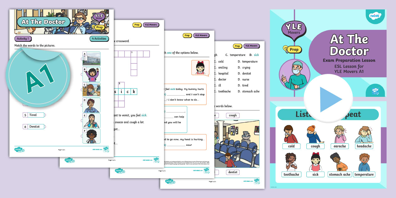 YLE Movers - Prep Lesson (At The Doctor) [A1] - Twinkl