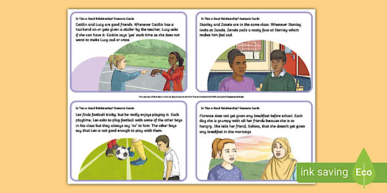 Good or Bad Relationships Scenario Cards - PSHE Resources