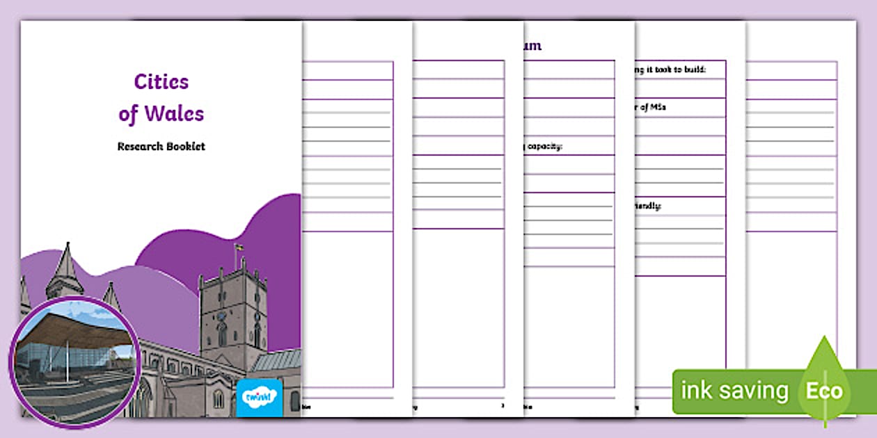 Cities of Wales: Research Booklet (Teacher-Made) - Twinkl
