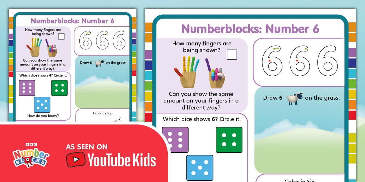Numberblocks: Number 6 Worksheet (teacher made) - Twinkl