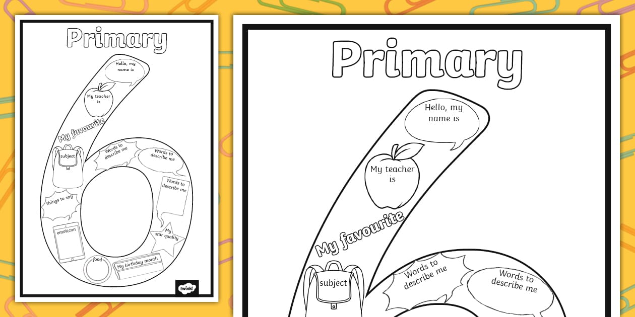 Back-to-School Primary 6 Doodle Activity Sheet - Twinkl