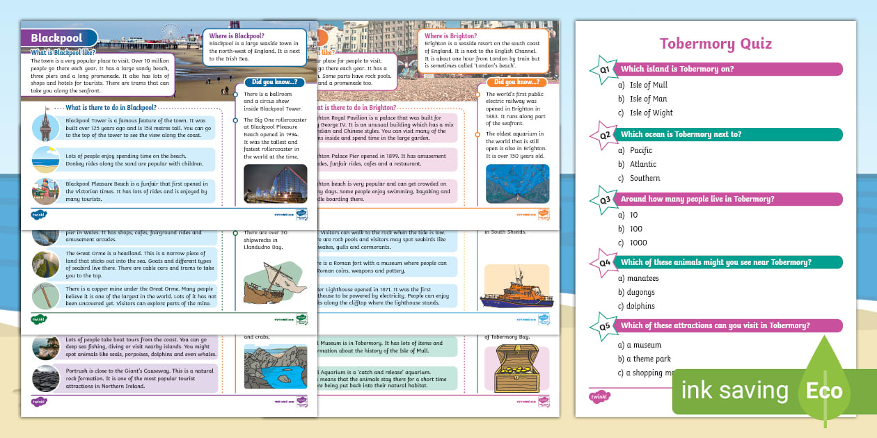 UK Seaside Towns Fact File and Quiz Pack (Teacher-Made)