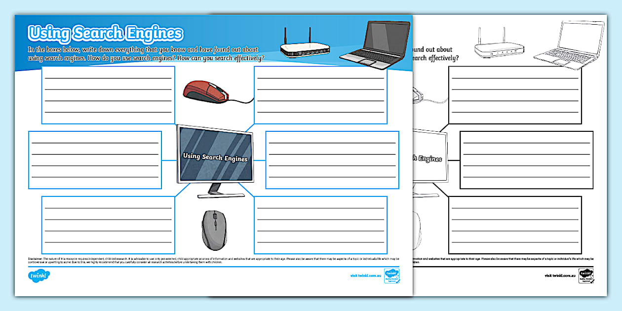 Using Search Engines Mind Map (teacher made) - Twinkl
