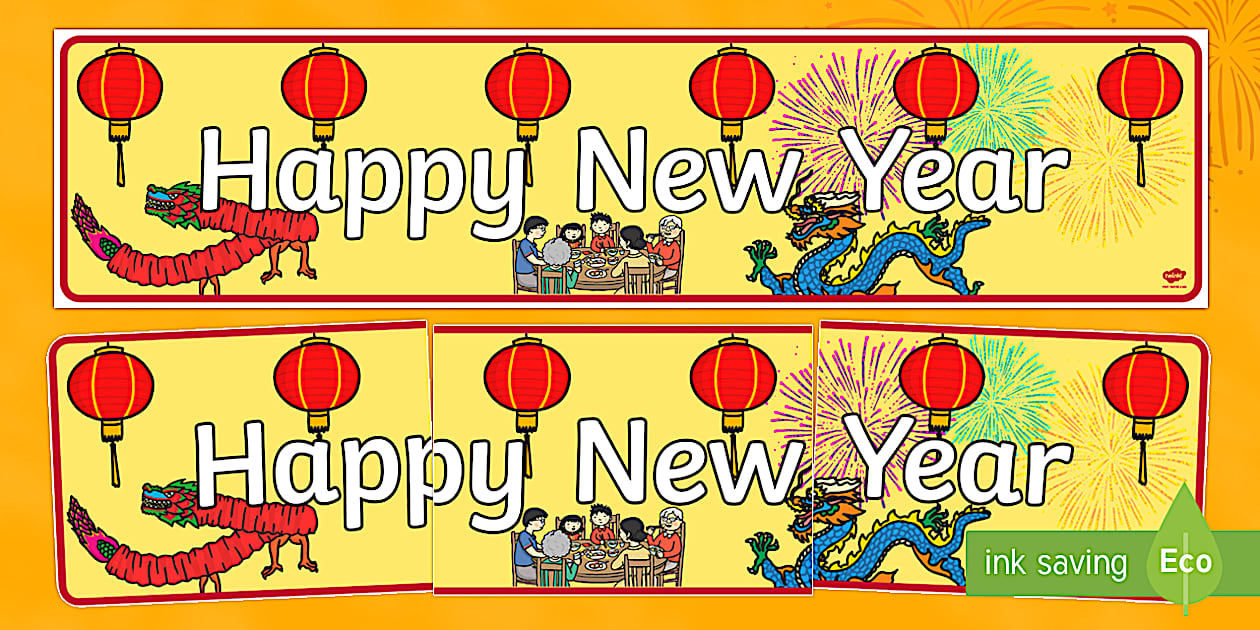 Happy Chinese New Year Themed Banner (teacher made) - Twinkl