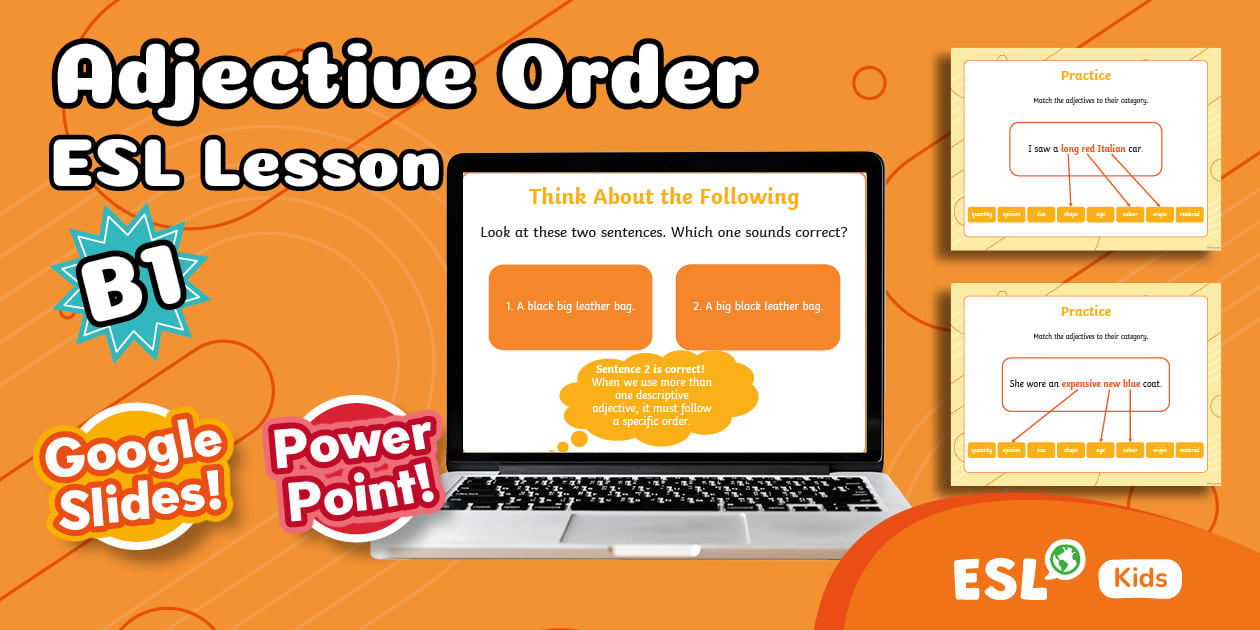 ESL Adjective Order Lesson [Kids, B1]