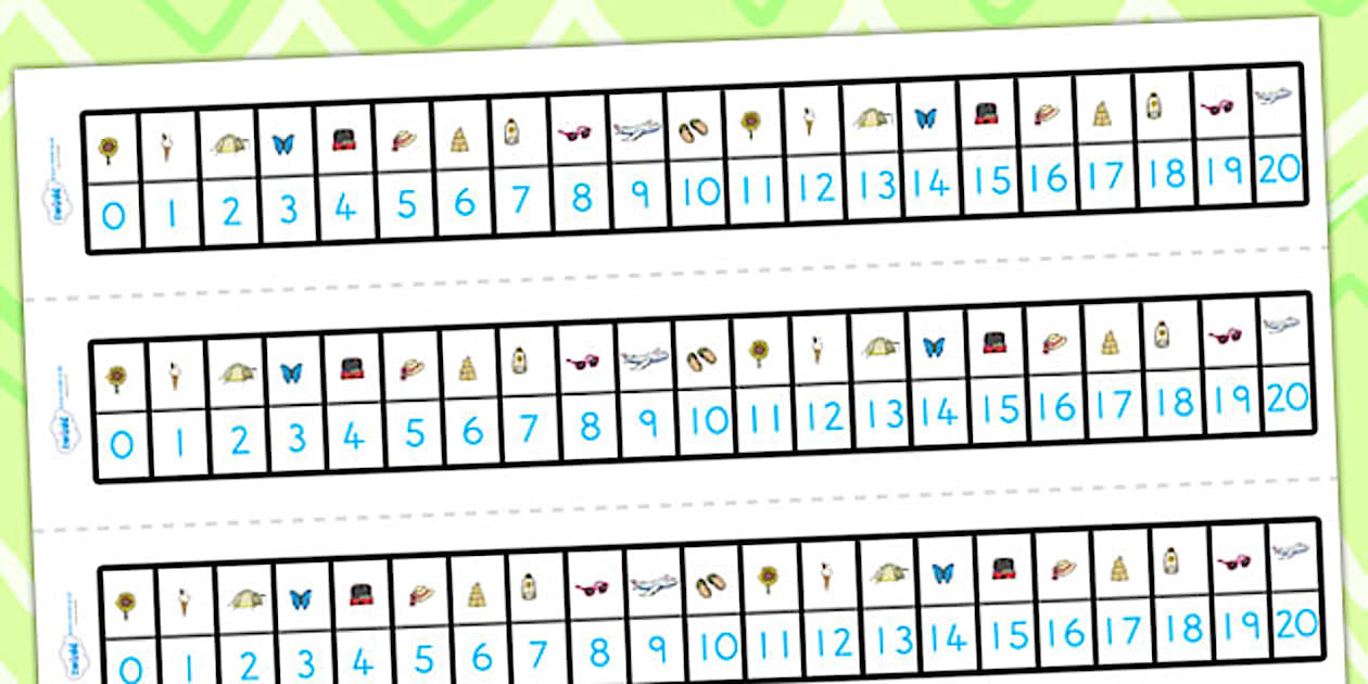 Summer Number Track 0-20 (teacher made) - Twinkl