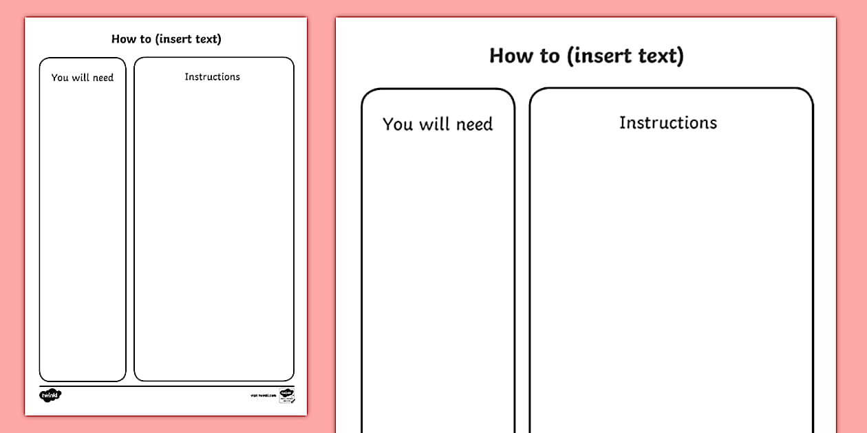 Editable Instruction Writing Frames (Teacher-Made) - Twinkl