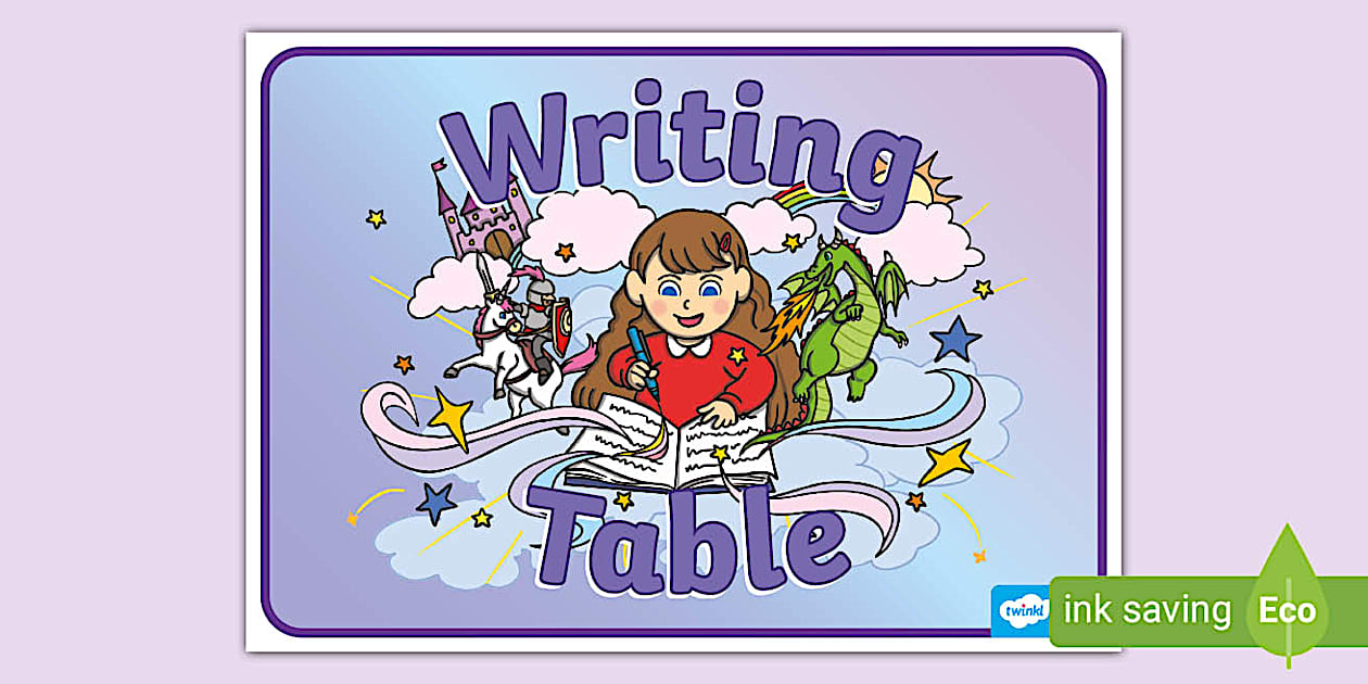 Writing Table Display Poster, Writing Table (teacher made)