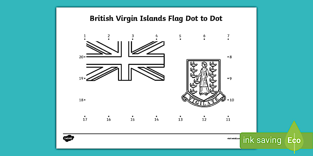 British Virgin Islands Flag Dot to Dot Worksheet | Twinkl