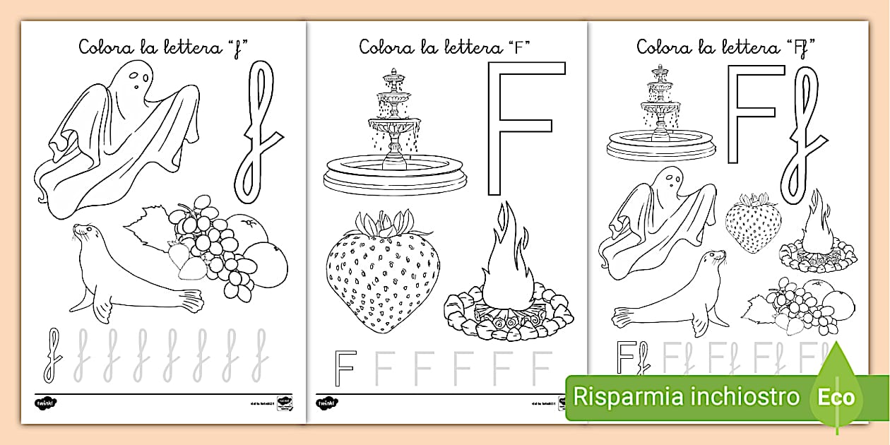 Lettera F | Foglio da colorare