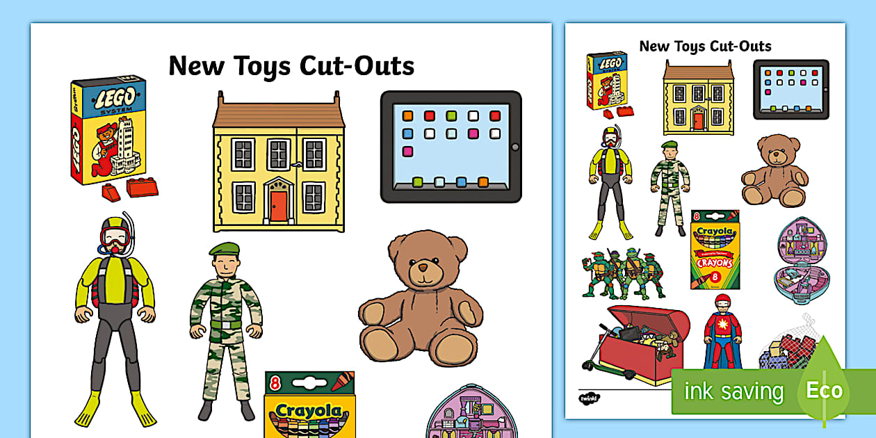 Cursive New Toys Cut-Outs (Hecho por educadores) - Twinkl