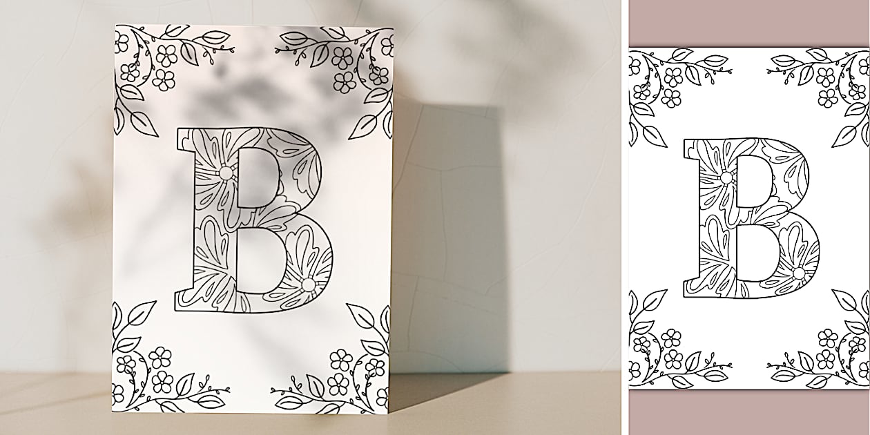 Letter B Mindfulness Colouring Card | Twinkl Party - Twinkl