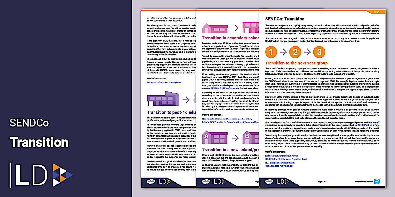 SENDCo: Transition (teacher made) - Twinkl