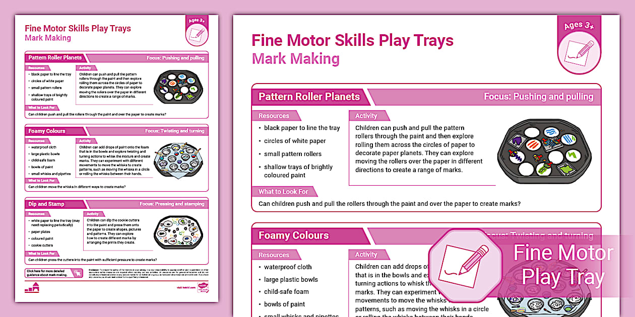 Mark-Making Play Tray (Set 1) | Fine Motor Skills | Twinkl
