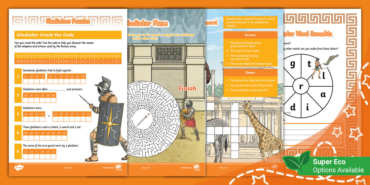 Roman Gladiator Puzzles (teacher made) - Twinkl
