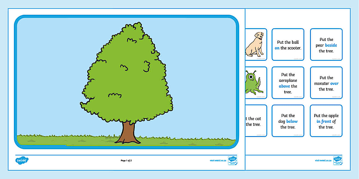 Grade R Math Preposition Tree Game (teacher made) - Twinkl
