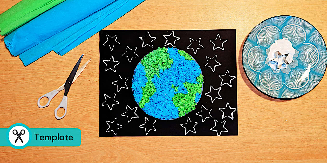 Earth Collage | EYFS Earth Day Craft (teacher made) - Twinkl