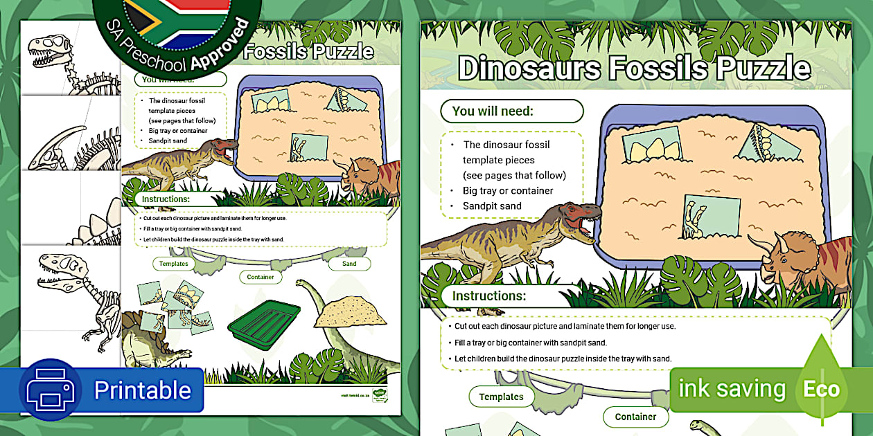 Preschool: Dinosaur - Fossil Puzzles