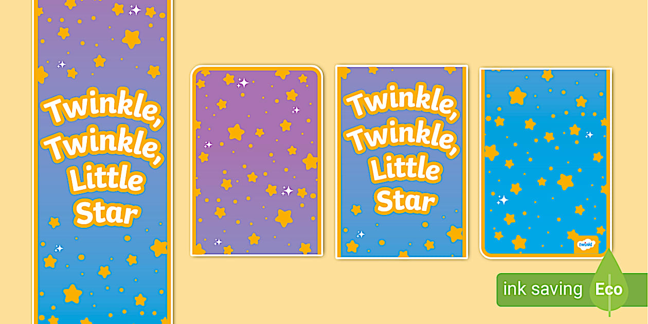 Twinkle, Twinkle, Little Star Vertical Display Banner - EYFS