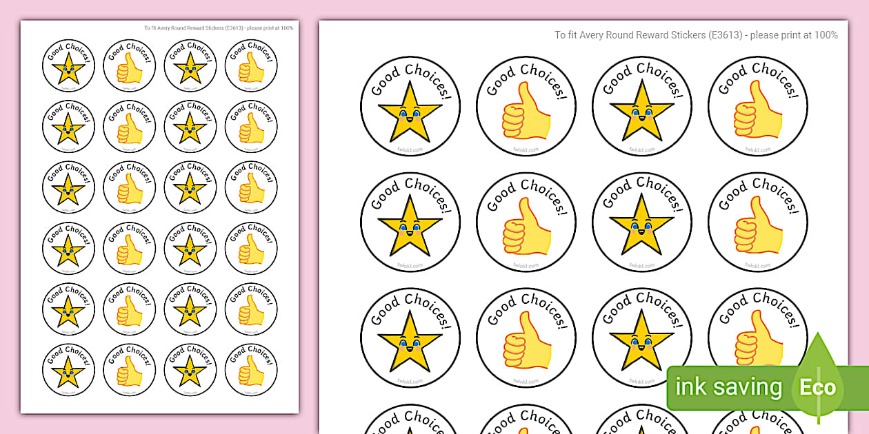 Good Choices! Reward Stickers (teacher made) - Twinkl
