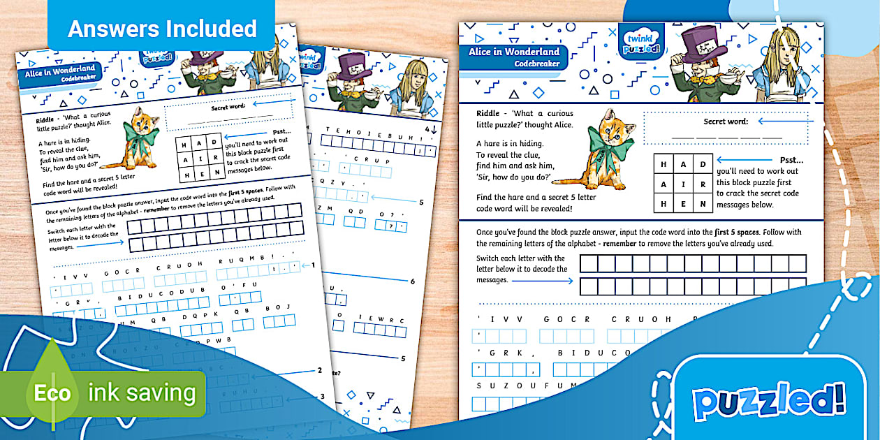 Alice in Wonderland Quotes Code Breaker | Twinkl Puzzled