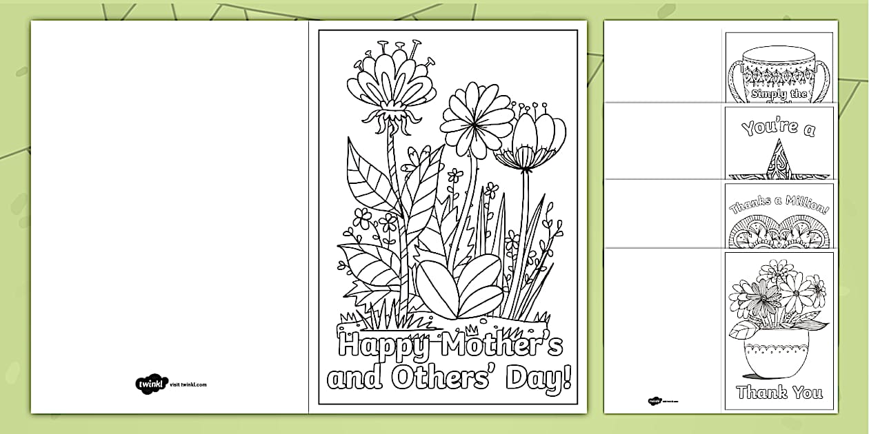 Mother's and Others' Day - Mindfulness Colouring Cards