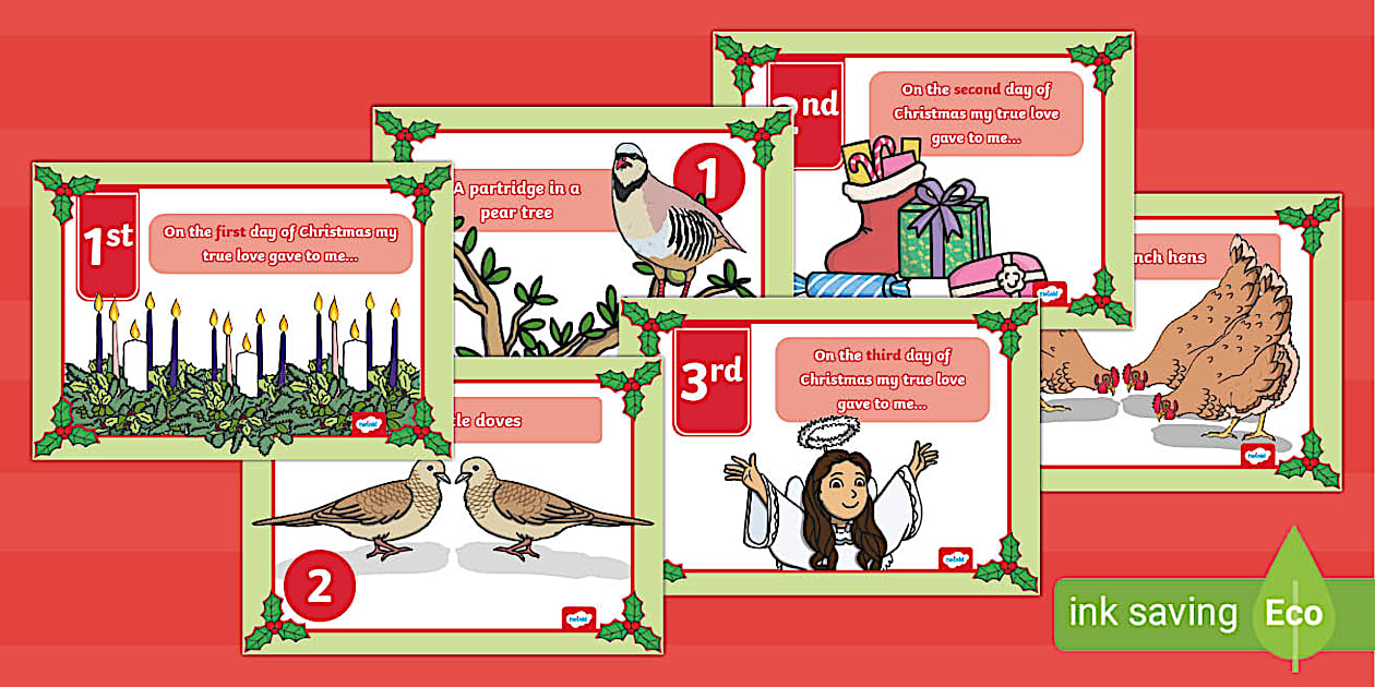 Twelve Days of Christmas List | Visual Aids | KS1