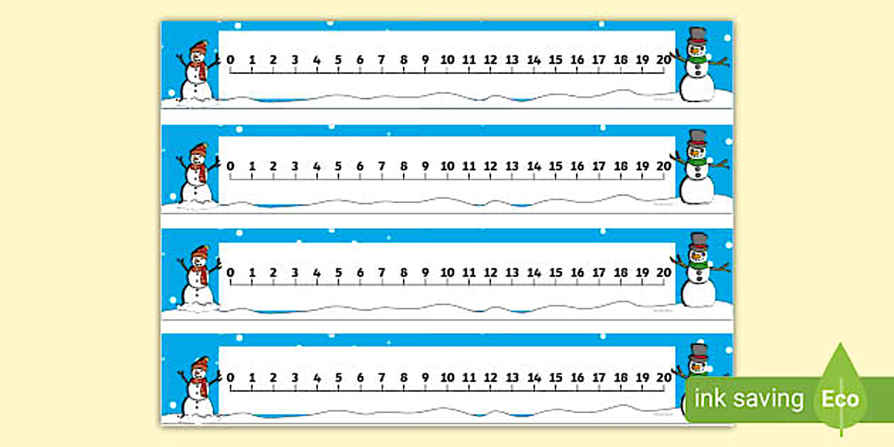 👉 Snowman Number Lines 0-20 (teacher made) - Twinkl