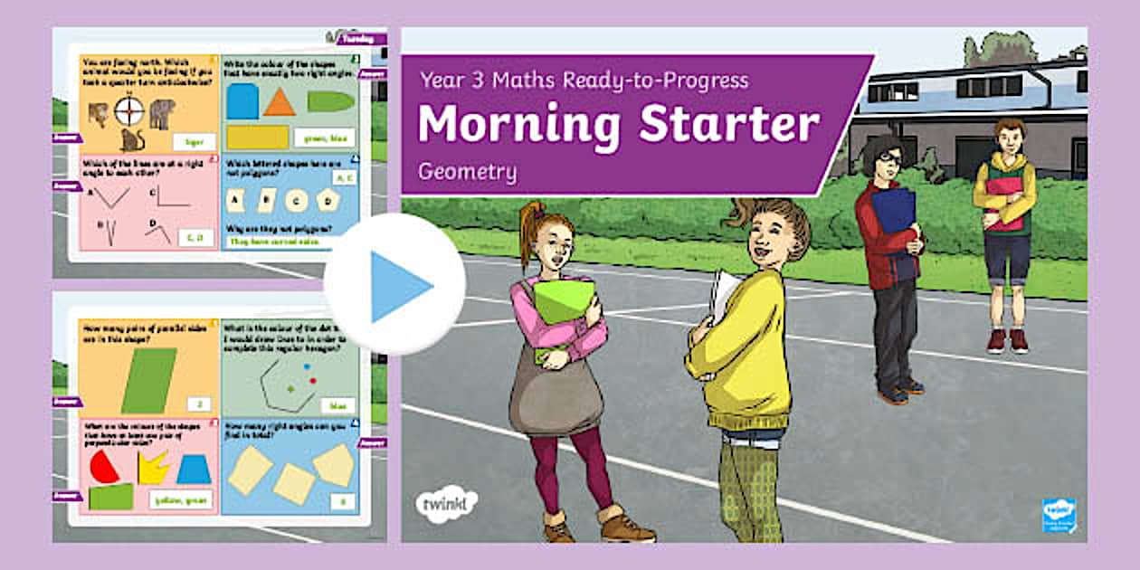 👉 Year 3 Maths Ready-to-Progress Morning Starter: Geometry