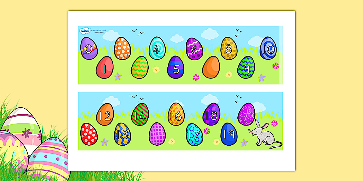 Editable Missing Number Number Line 0-20 Easter - Twinkl