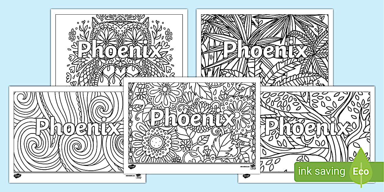 Phoenix Mindfulness Name Colouring Activity (teacher made)