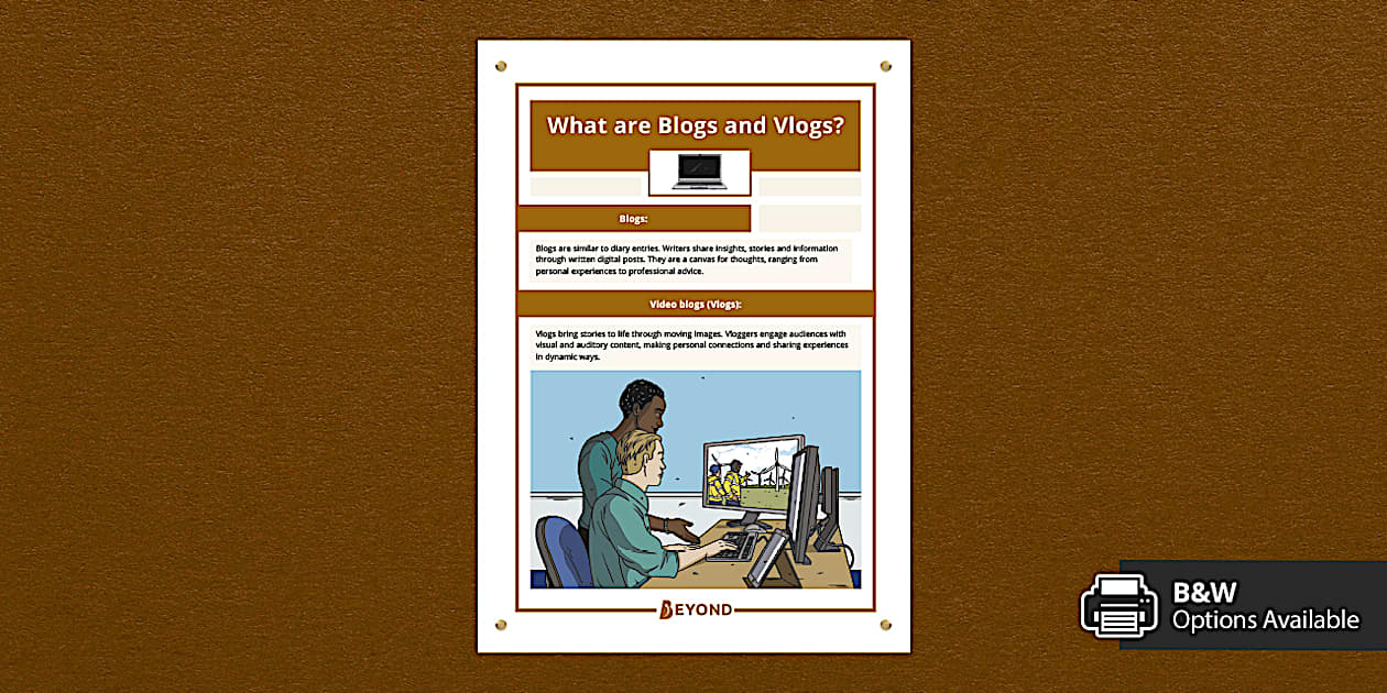 Blog/Vlog (Display Poster) (teacher made) - Twinkl