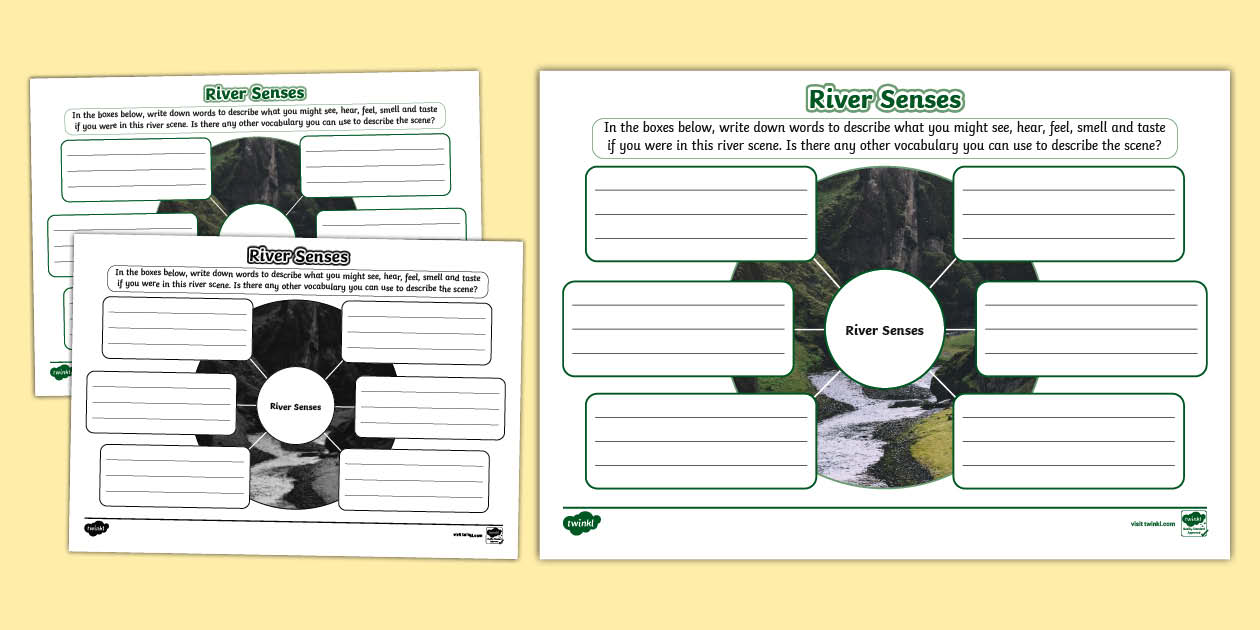 River Senses Mind Map - Twinkl Writing Frames (teacher made)