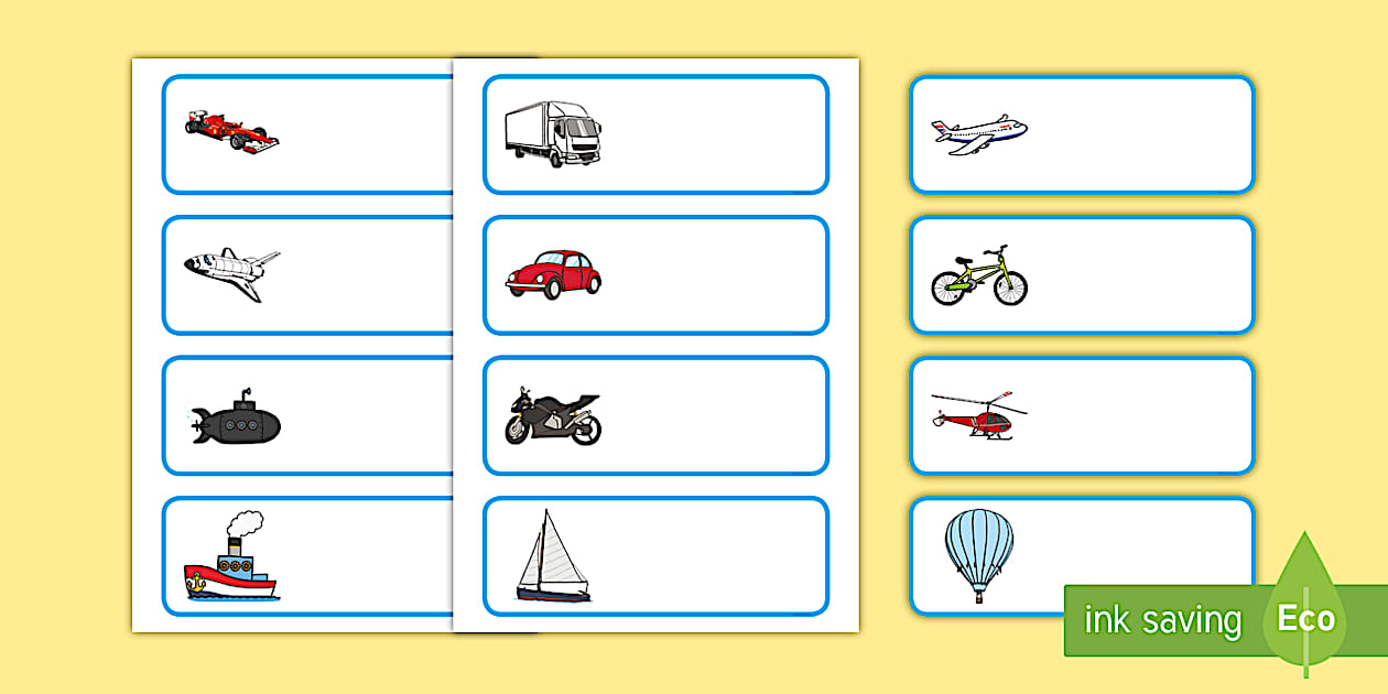 Editable Transport Themed Drawer Peg Name Labels - Twinkl